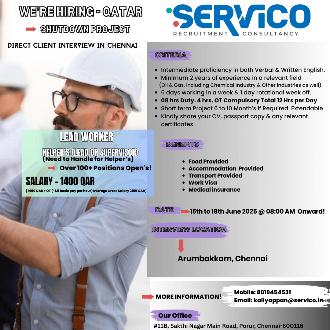 Get all the Job Postings of Employer Servico Recruitment Consultancy ...